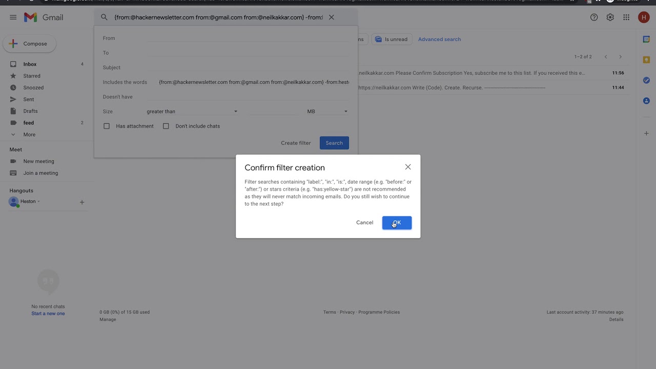 Creating a Screening Filter in Gmail, Like Hey.com - YouTube