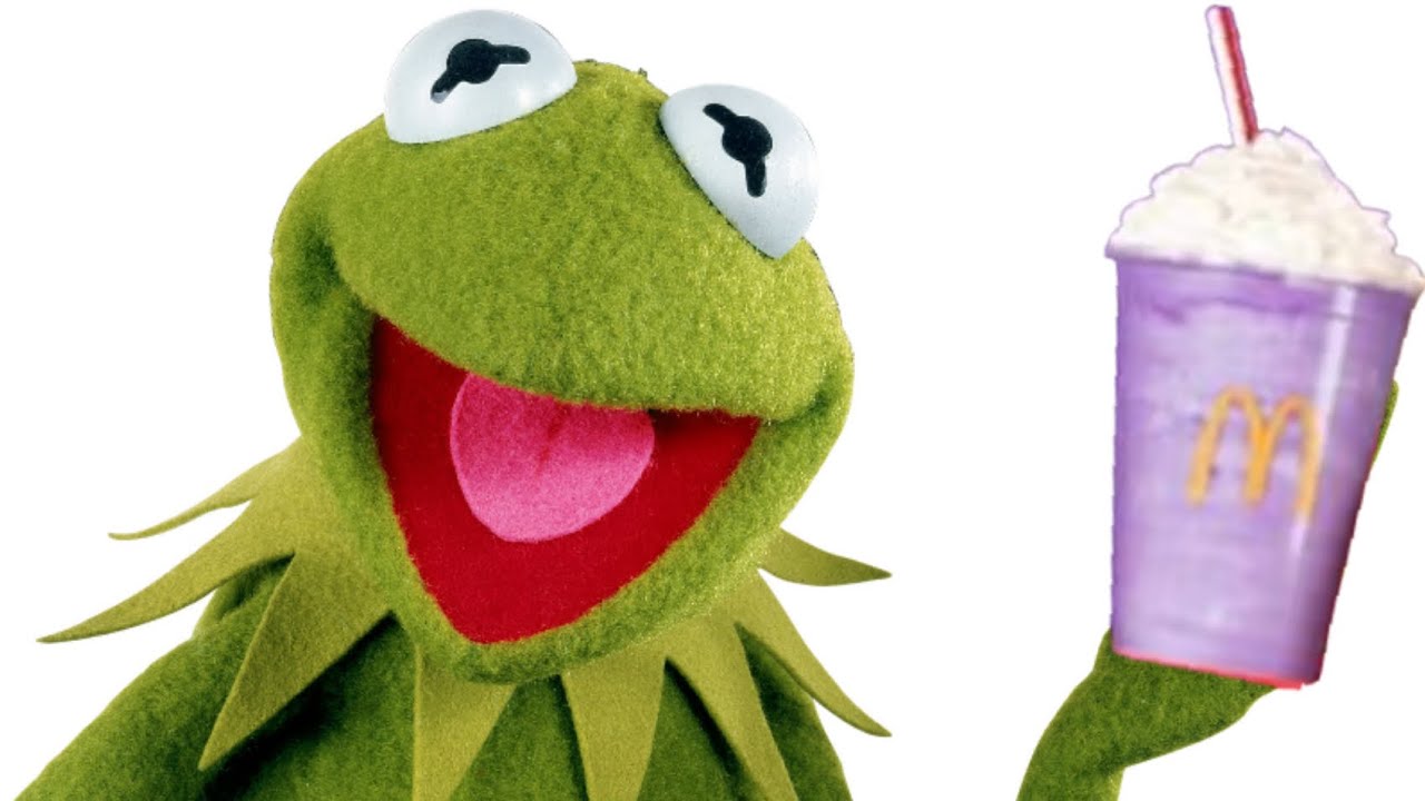 Kermit the frog try’s the new grimace shake - YouTube
