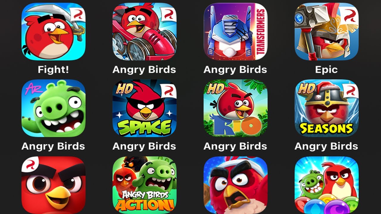 ALL ANGRY BIRDS MOBILE: Journey,POP Blast,Match,Dream Blast,Evolution,Blast,Epic,Go,Star Wars ...