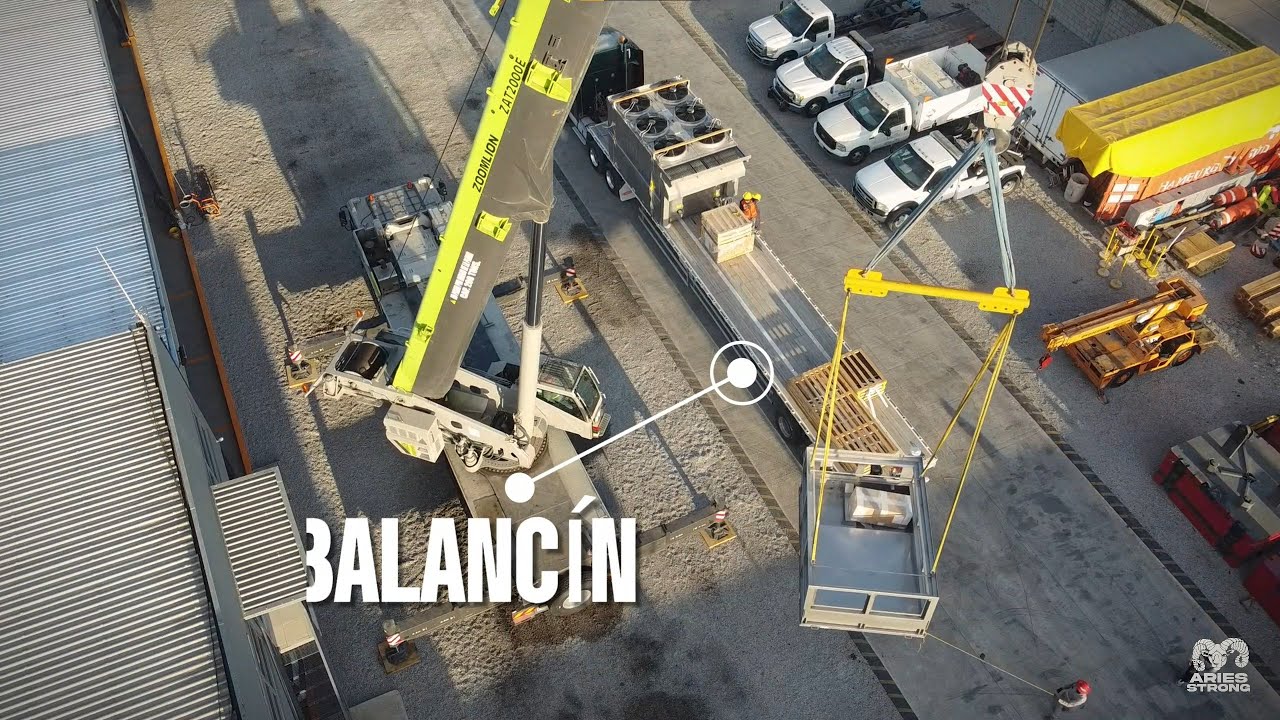 CORRECTO USO DE BALANCÍN EN MANIOBRAS INDUSTRIALES - GRUAS ARIES - YouTube