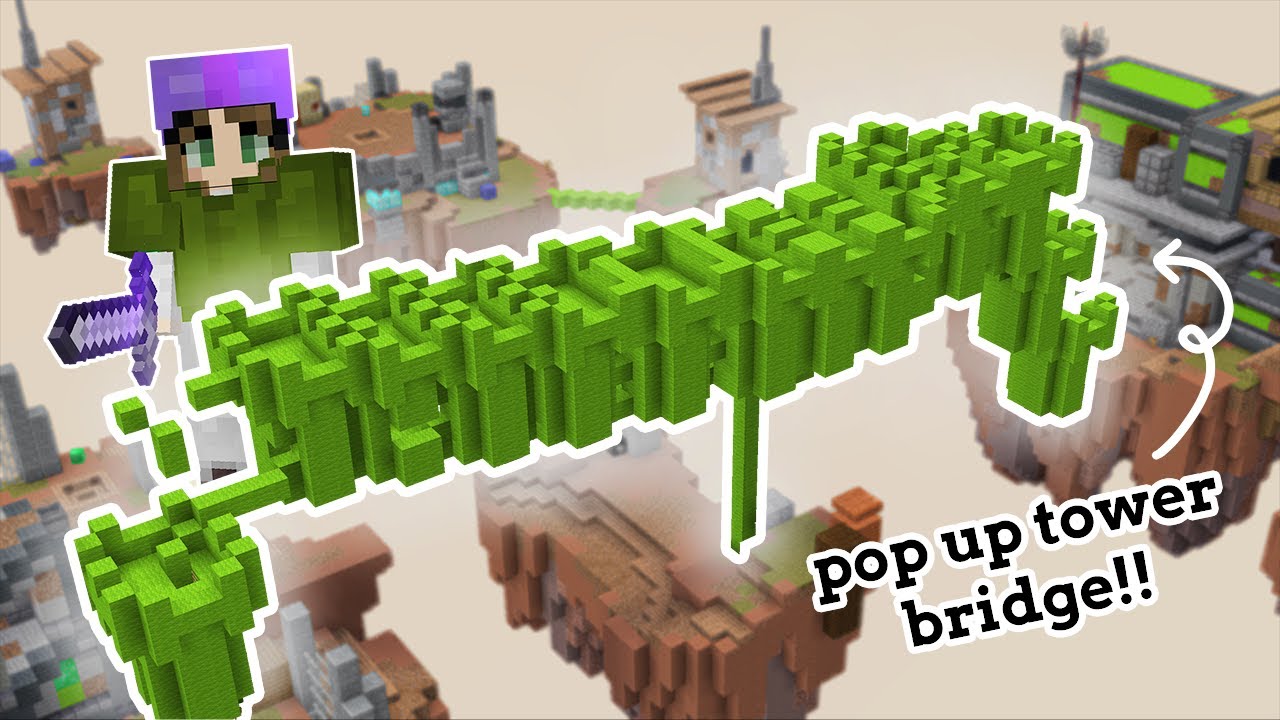 we made a compact pop-up tower bridge in minecraft bedwars!! - YouTube