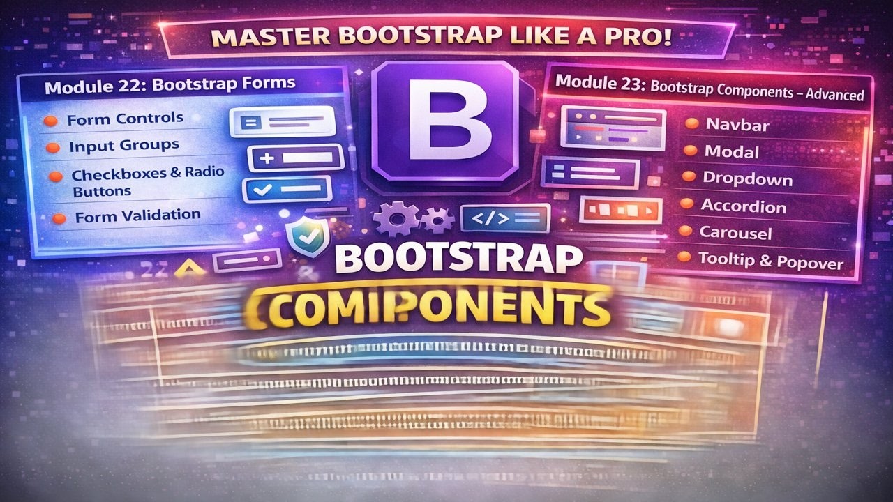 Bootstrap Module 22–24 🔥 | Forms, Advanced Components & Customization ...