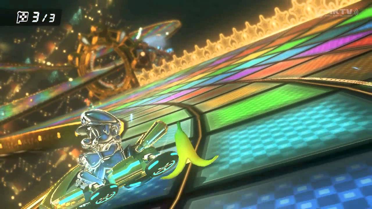 Mario Kart 8 - (N64) Rainbow Road - Close Finish with Metal Mario ...