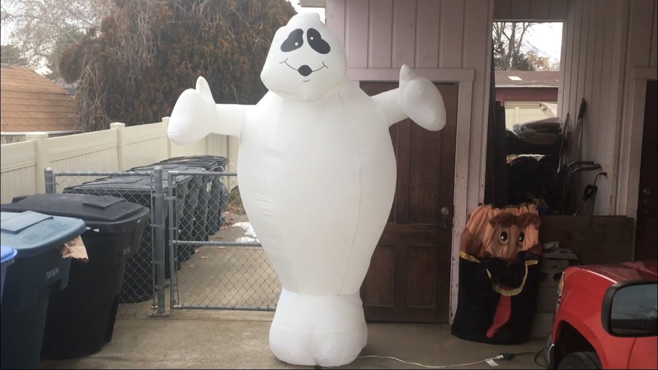 Gemmy 2001 RARE 8 ft Classic Ghost Inflatable - YouTube