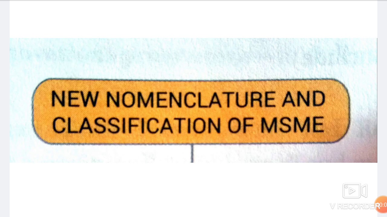 CLASSIFICATION of MSME - YouTube