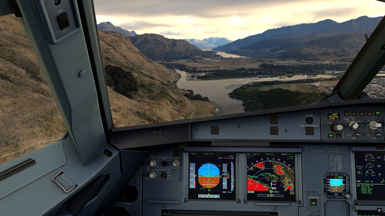 [MSFS/4K] Scenic approach into Queenstown NZQN in the Fenix A320 - YouTube