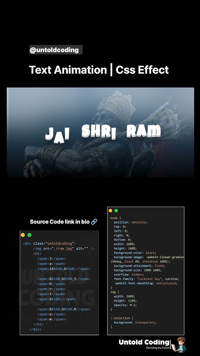 Text Animation Css Effect Untoldcoding Webdevelopment Personalportfolio Explore
