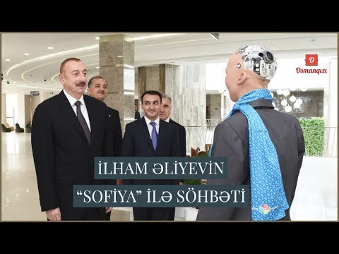 İlham Əliyevin robot Sofiya ilə səmimi söhbəti