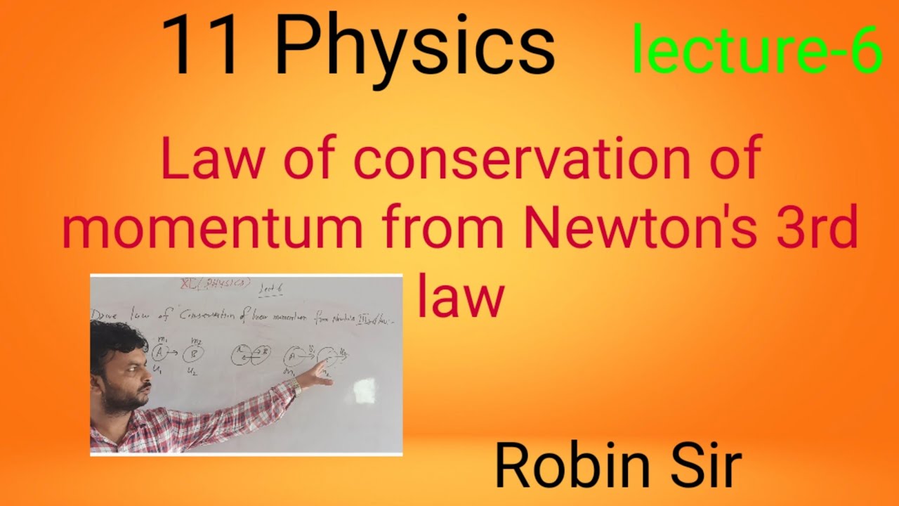 Derive Law of conservation of momentum from Newton's 3rd law of motion ...