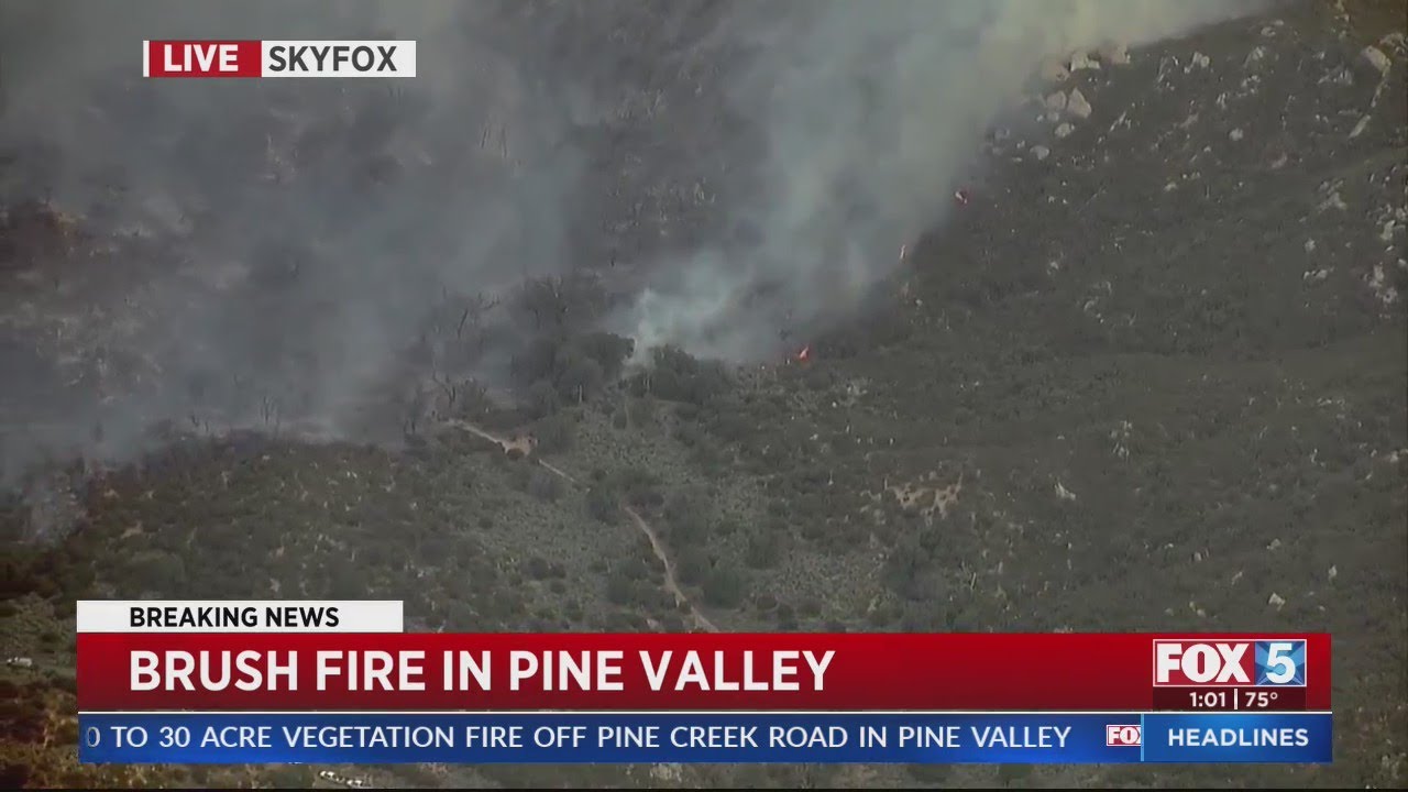 Firefighters Battle Brush Fire In Pine Valley - YouTube
