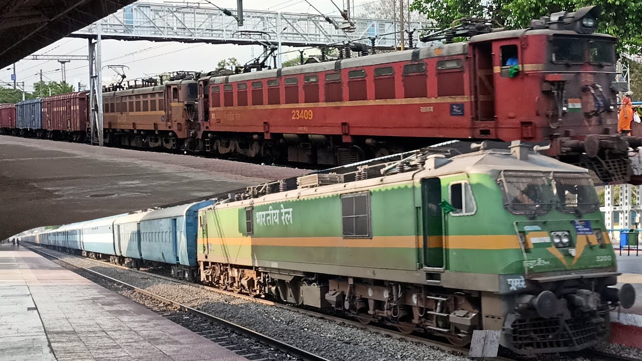 Power Full WAG-7 Series | Twin chocolate Boys Freight Trains of Indian ...