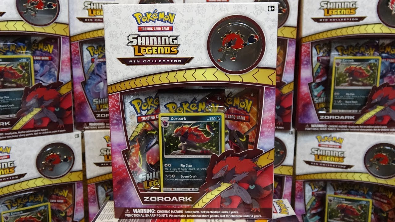Opening 10x Pokemon Shining Legends Zoroark Pin Collection Boxes - YouTube