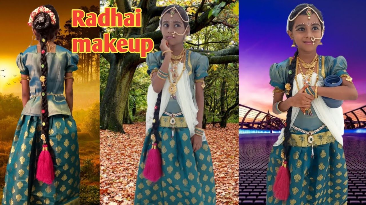 /Radhai makeup /Radhai makeup for kids /Radhai makeup step by step ...