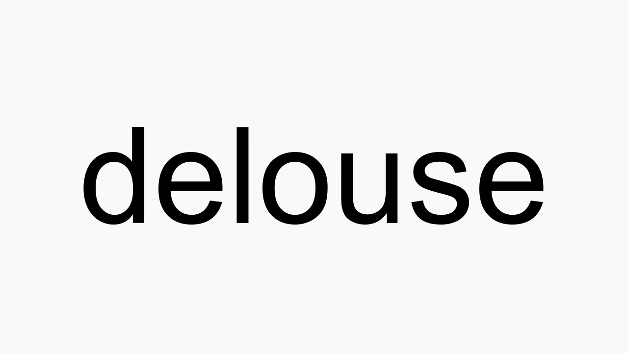 How to pronounce delouse - YouTube