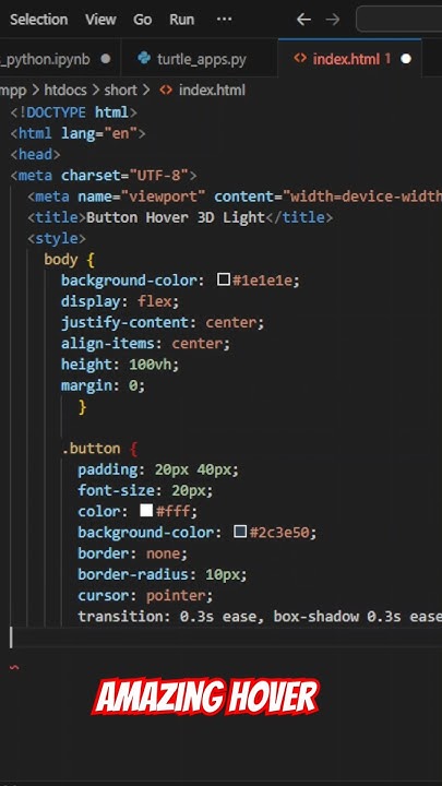 3D Hover Buttons with Cool Lights! - YouTube