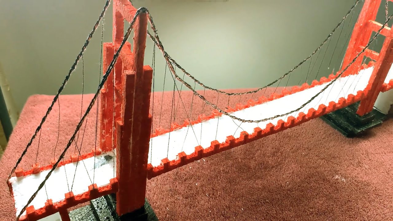 How to make Miniature Golden Gate Bridge | How to Build Amazing Bridge ...