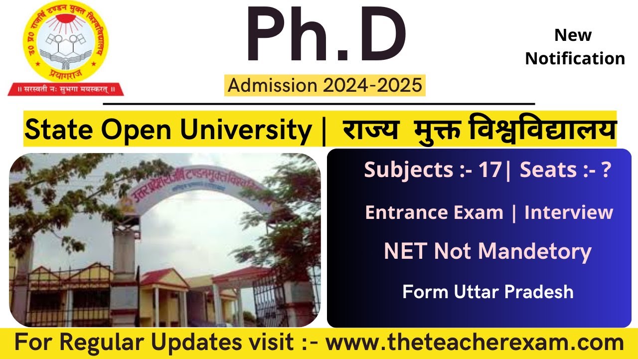 Phd New admission notification 2024-25 | open university phd admission ...