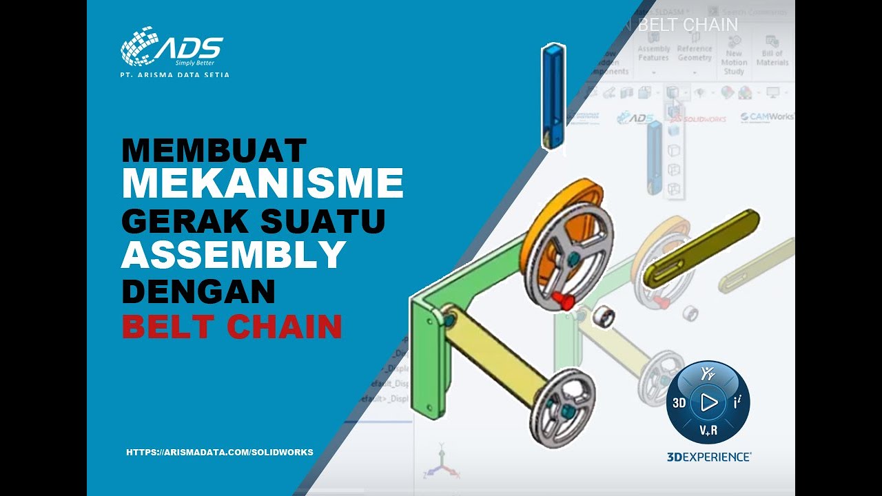 TUTORIAL SOLIDWORKS - MEMBUAT MEKANISME GERAKAN ASSEMBLY DENGAN BELT ...