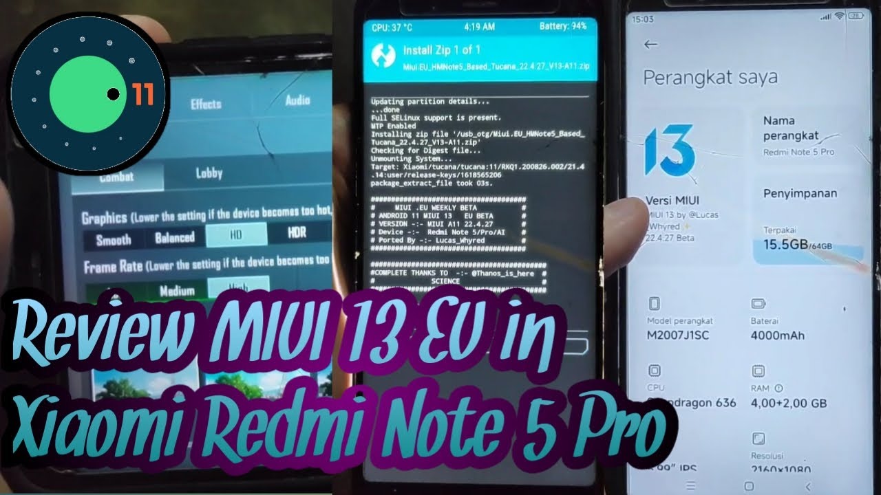 Instal custom rom miui 13 Xiaomi redmi note 5 pro || Android 11 || MIUI ...