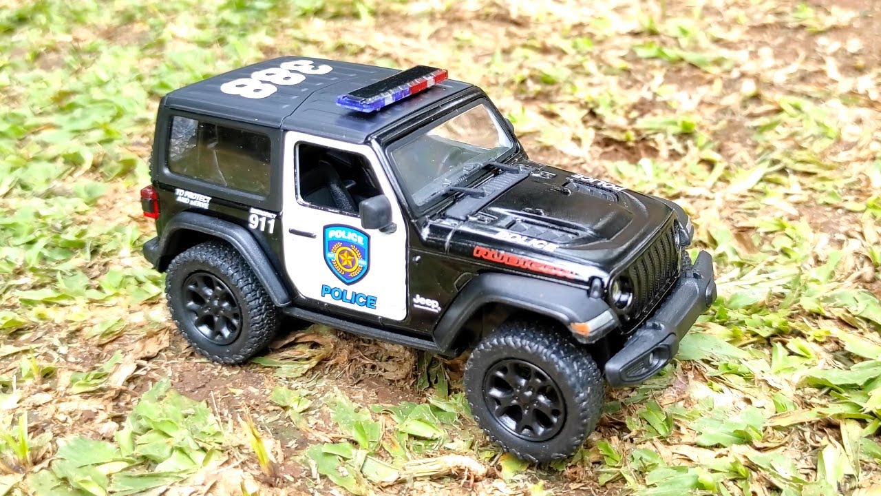 Jeep Wrangler Police Diecast Car Driving Through Several Terrains - YouTube