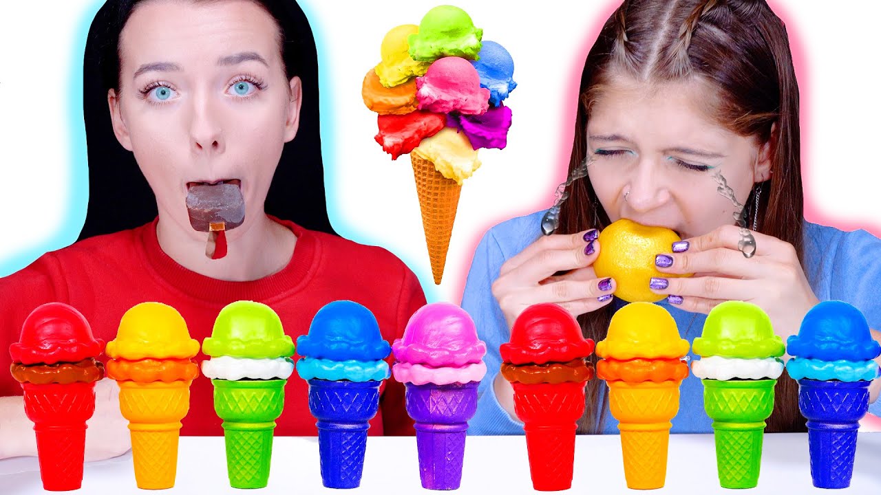 Asmr Same Color Ice Cream Challenge Eating Sounds Lilibu Youtube