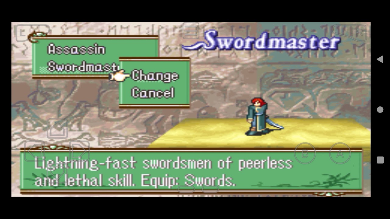 Fire Emblem 8 Sacred Stones Joshua Sword Master Class Change - YouTube