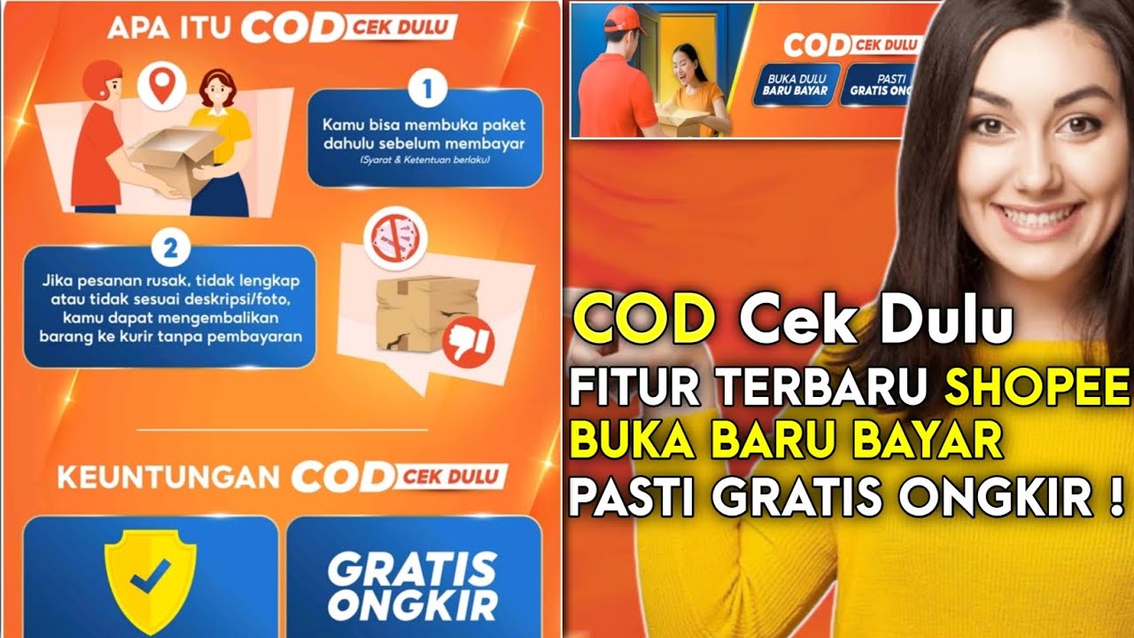 FITUR BARU COD CEK DULU SHOPEE BUKA DULU BARU BAYAR PASTI GRATIS ONGKIR ...