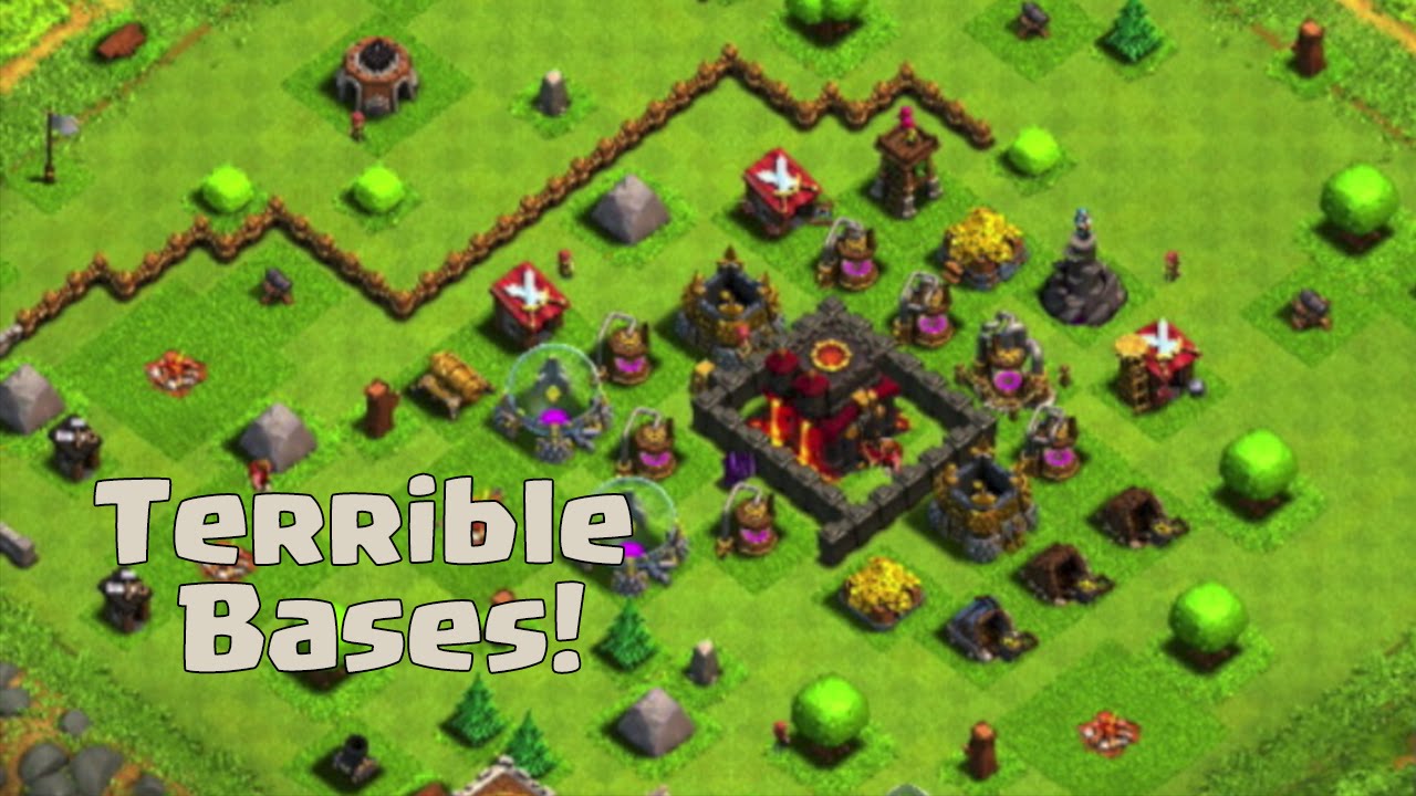 Clash of Clans - Worst Bases Ever! - YouTube