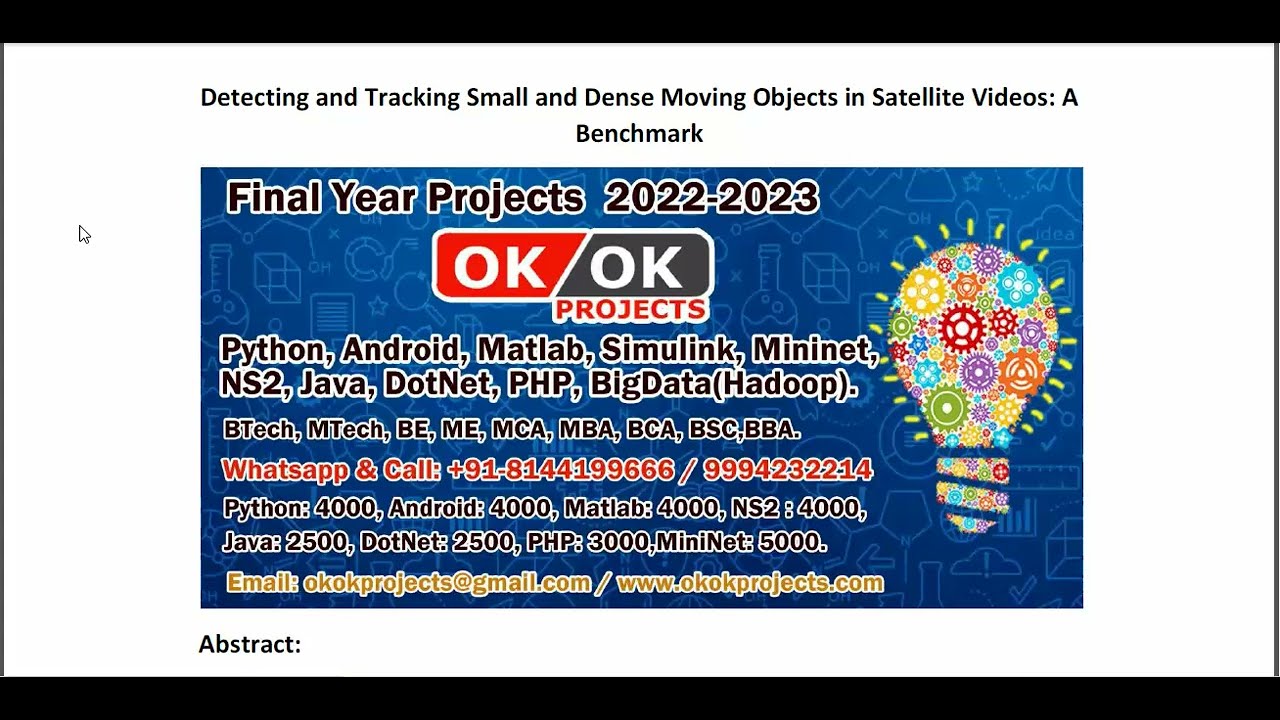 Detecting and Tracking Small and Dense Moving Objects in Satellite ...