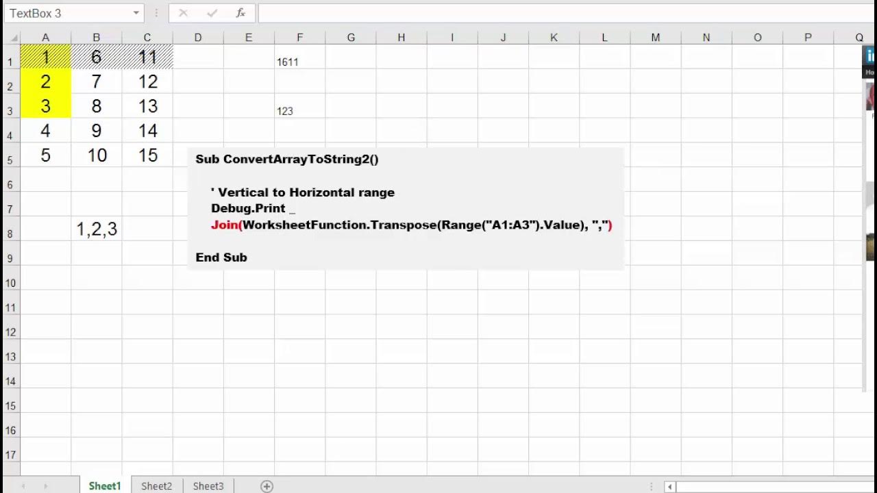 02 VBA Convert Excel Range to String - YouTube