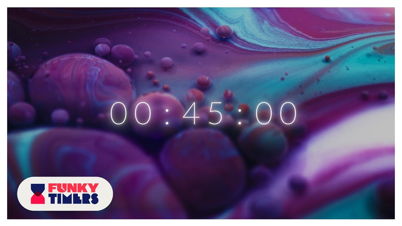 45 Minute 4K Colourful Abstract Ink Art Countdown Timer | Macro Ink ...