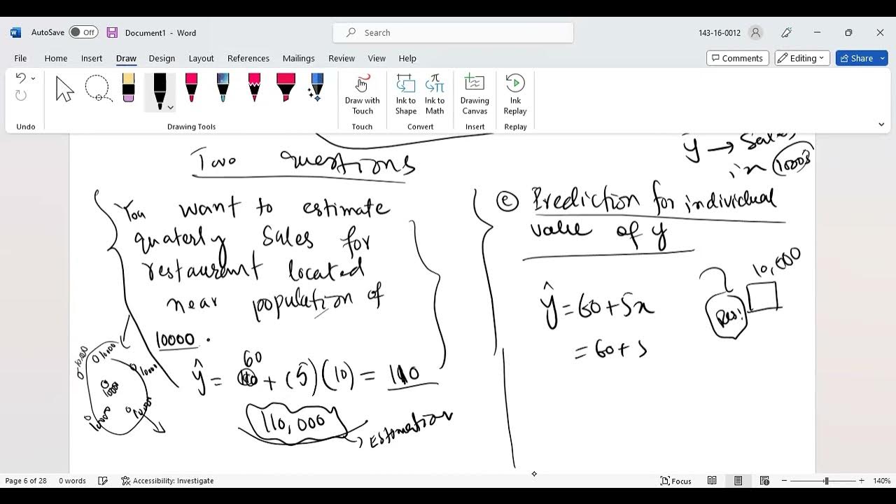 Estimation Interval for Simple Linear Regression - YouTube
