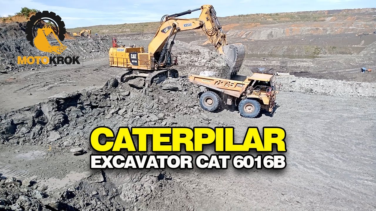EXCAVATOR BIG CAT 6015B LOADING MATERIAL TRUCK TAMBANG OHT 773 ...