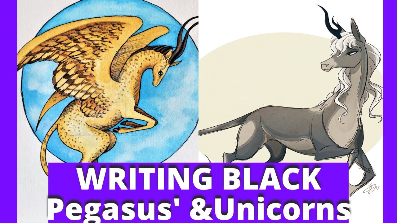 WRITING black UNICORNS & PEGASUS' | WRITING MYTHICAL CREATURES - YouTube