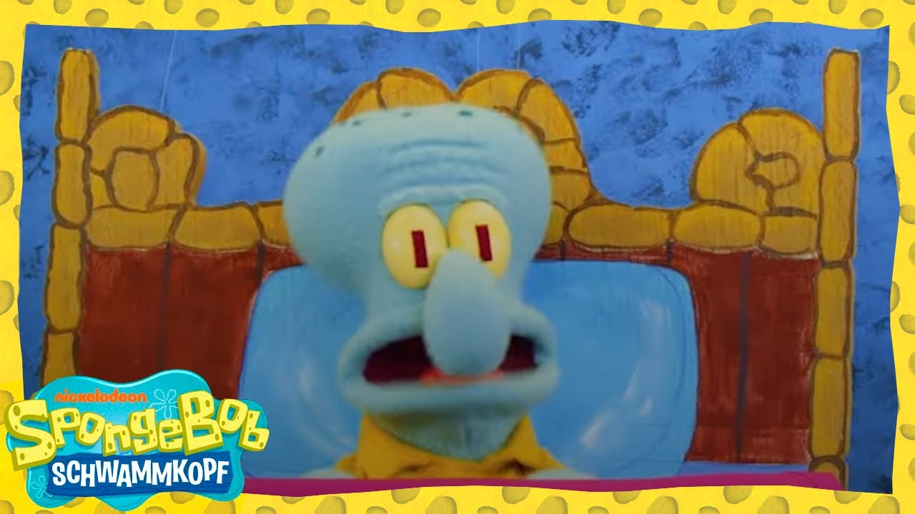 Thaddäus Probiert Seinen Ersten Krabbenburger Spongebob Als Puppen Spongebob Schwammkopf