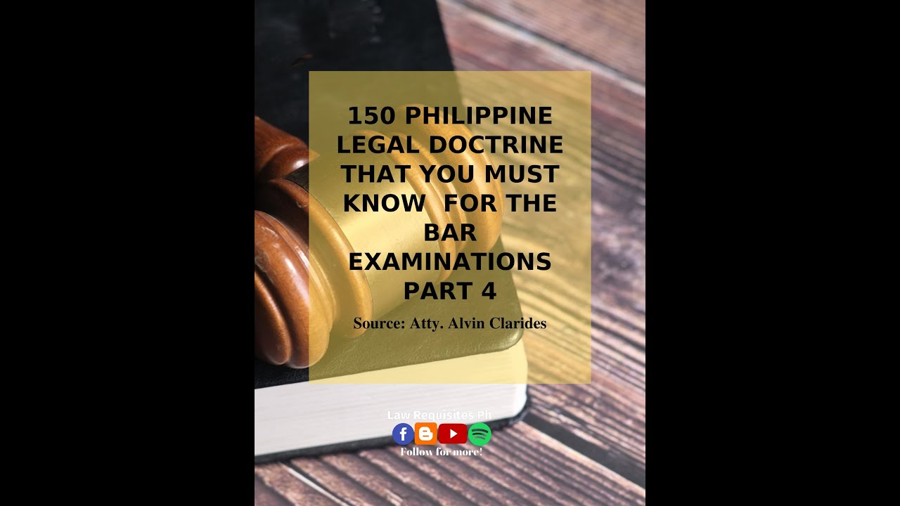 150 Philippine Legal Doctrines that you must know for the Bar ...