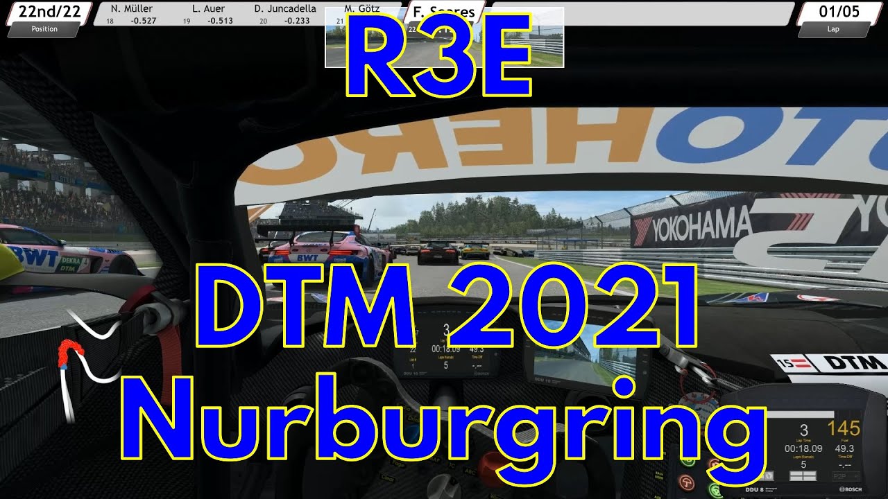 RaceRoom Racing Experience race DTM 2021 at Nurburgring, starting last ...