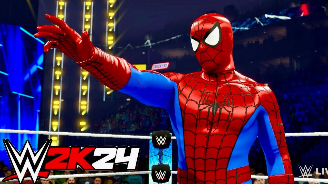 wwe - Spiderman In wwe 2k24 | Spiderman vs Brock Lesner SmackDown ...