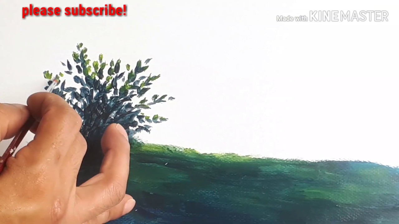 How to paint grass with acrylic... - YouTube
