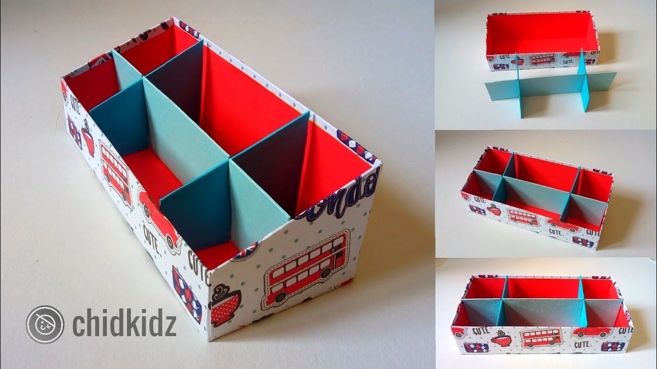 London Desk Organizer Storage Cardboard DIY [ 3 Minute Craft ] - YouTube