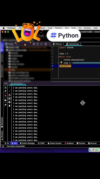 How To Get Millions Of Views On Tiktok Using Python Coding #python # 