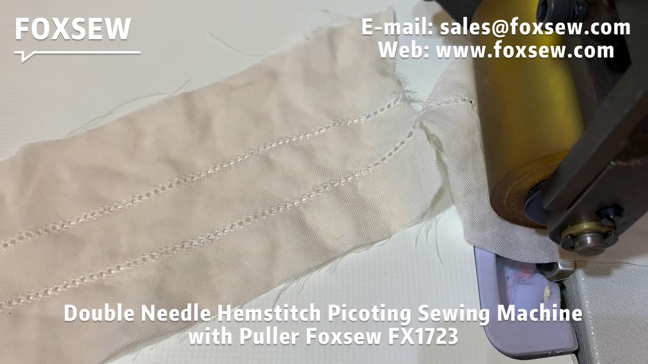 Double Needle HemStitch Picot Sewing Machine with Puller - YouTube