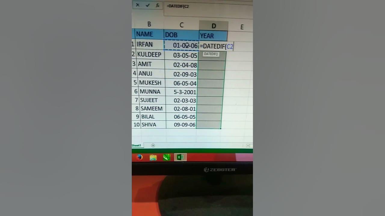 Excel In Year Formula Techidrishi Techidrishi Excel Exceltutorial Youtubeshorts Shorts