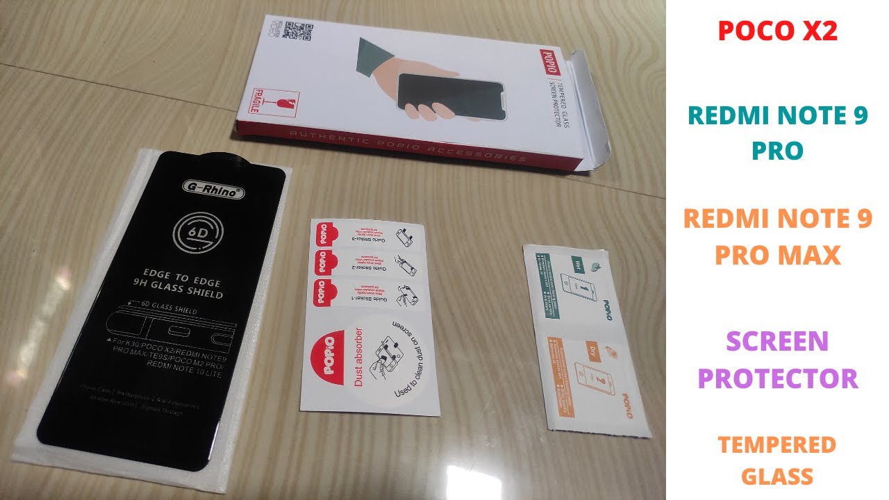 Poco X2 tempered glass / screen protector/popio/UNBOXING - YouTube