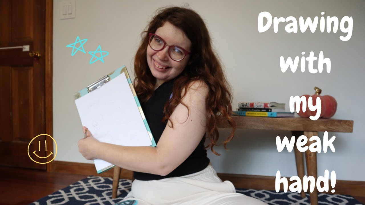 Attempting to draw with my weak hand! - YouTube