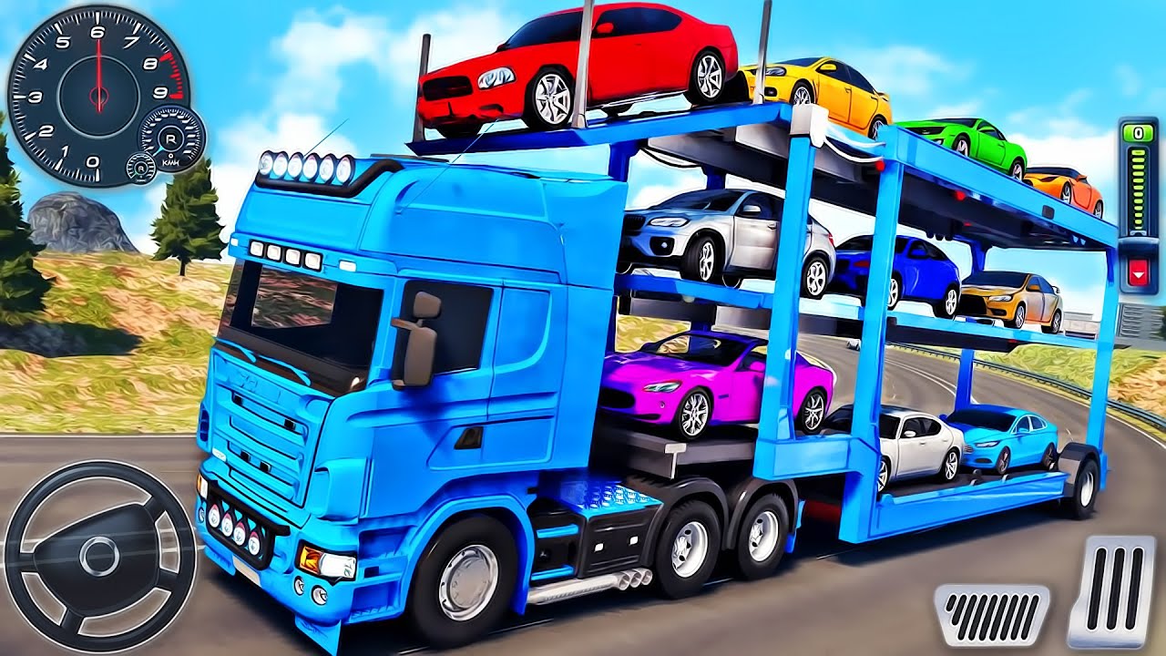 Offroad Car Transporter Truck Driving - Cargo Trailer Truck Parking ...