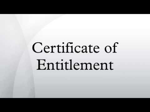Certificate of Entitlement - YouTube