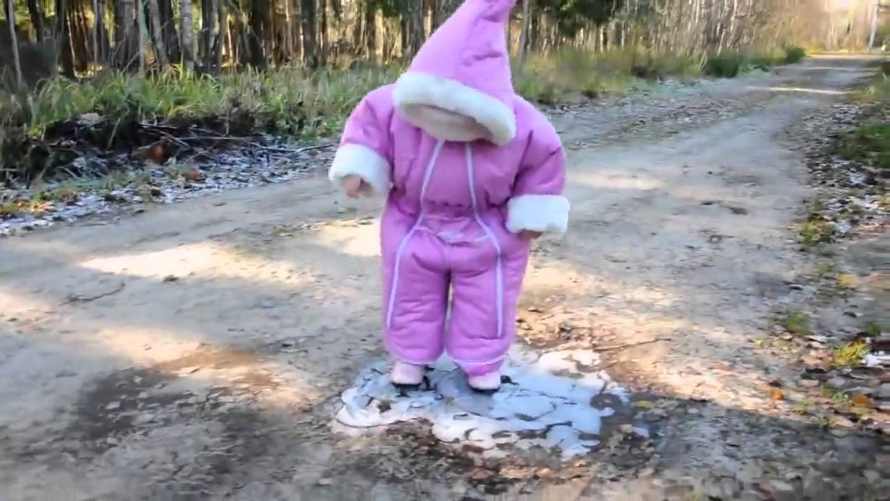 Cute baby Slips on Ice & falls - YouTube