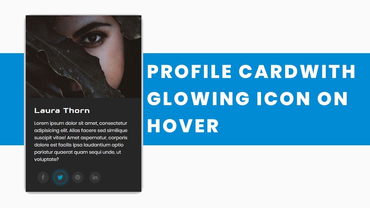 Profile Card with glowing Icon hover Effect | CSS3 Animation Snippets ...