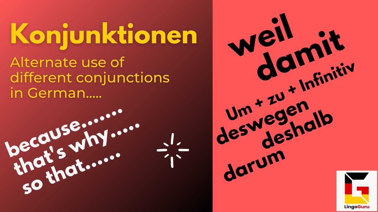 Weil, damit, deswegen, um+zu+Infinitiv | Write a sentence in multiple ...